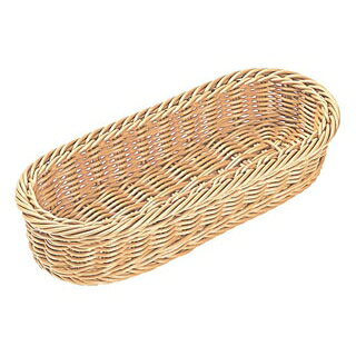 商品の仕様●外寸(mm)：110×260×H55 ●材質：ポリプロピレン ●洗浄機：○●耐熱・耐冷温度：120℃■● 洗えるバスケット！籐のような手編みのぬくもり、柔らかいのに丈夫なしっかり形状。生鮮、鮮魚、青果、精肉、ベーカリー等さまざま...