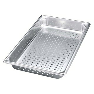 商品の仕様●外寸(mm)：322×263 ●内寸(mm)：深さ：100 穴径：φ6●容量:6.3L●板厚/厚み：0.8●材質：18-6ステンレス ■● 縁を山状にし、角に一段低くした三角形のプレスを施し、歪みを防ぐ為の壁を作り、熱に強い形状...