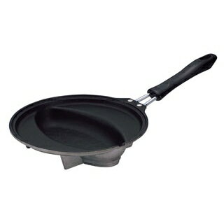 商品の仕様●外寸(mm)：φ220×395×H80(取手含む) ●内寸(mm)：オムレツ形凹部：約100×190×H40 ●重量：0.6kg●材質：アルミニウム合金 内面：フッ素樹脂塗膜加工 ●電磁調理器：100V■● オムレツ形凹部のサイ...