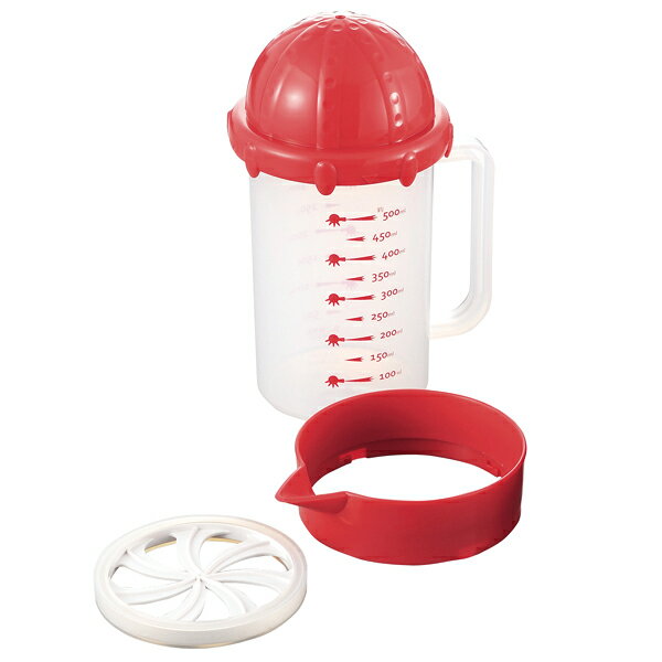 生地作り粉シェイカーです！シャカシャカするだけで簡単に生地が作れて、手も汚れず簡単！お好み焼きやたこ焼き作りににオススメ★商品の仕様容量：700ml材質：ふた：ポリプロピレン(耐熱100度　耐冷-20度)　容器：ポリプロピレン(耐熱70度　...