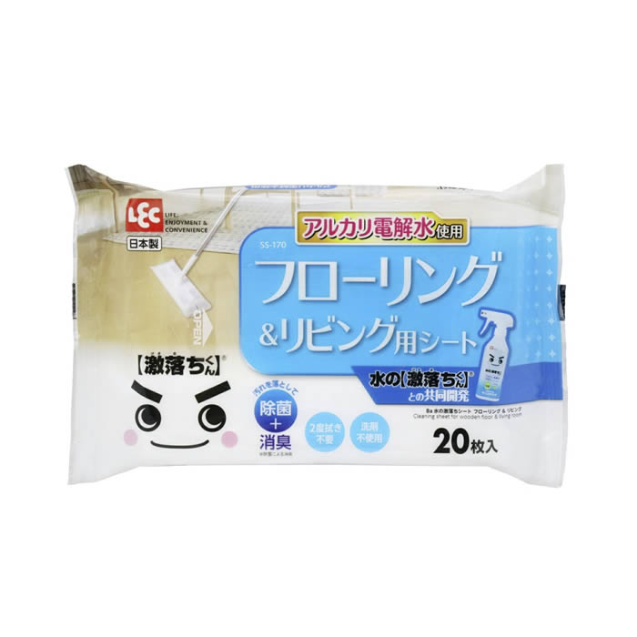 アルカリ電解水使用、フローリング用ウェットシート20枚入 水を電解して得られるアルカリ電解水を使用した、お掃除ウェットシートです。 水拭きでは取れない汚れをマイナスイオンが包み込んで浮かせて落とします。 家具の拭き取り掃除にも最適です。 各...