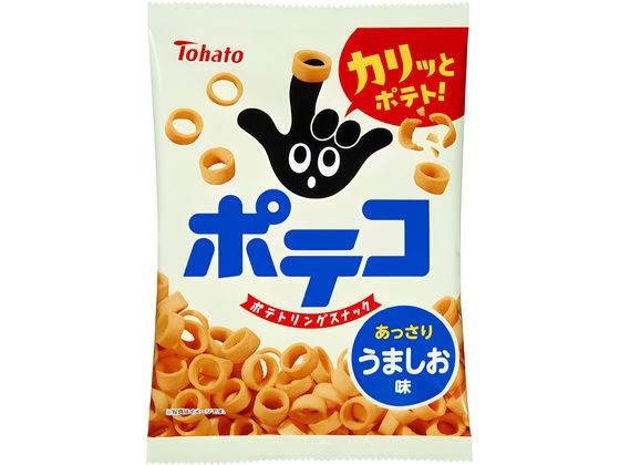 カリッとはじける食感のポテトリングスナック・ポテコのうましお味です。●軽減税率8％ 【仕様】 ●注文単位：1袋 【備考】 ※メーカーの都合により、パッケージ・仕様等は予告なく変更になる場合がございます。 ※お客様都合による返品をお受けできな...