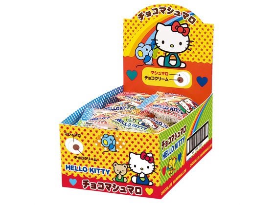 ハローキティをパッケージに使用した、チョコクリーム入りマシュマロです。なめらかに美味しく仕上げたチョコクリームを、ふわふわのマシュマロで包みました。便利な個包装タイプです。個包装にはキティちゃんのかわいい4種の絵柄を使用しています。軽減税率...
