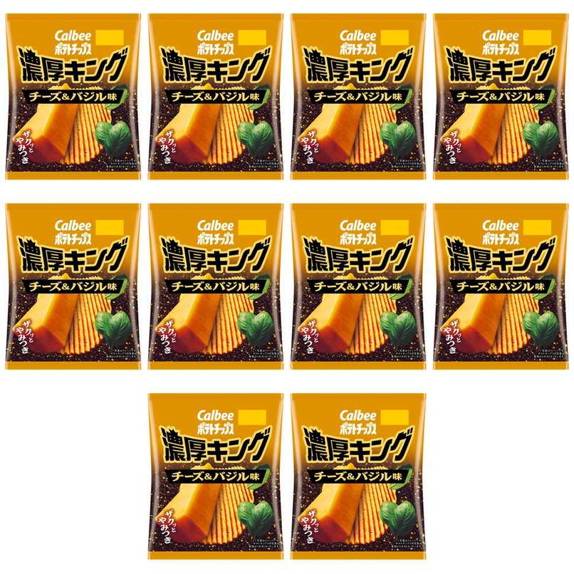 【商品説明】 Calbee カルビー ポテトチップス 濃厚キング チーズ&バジル味 52g の 商品概要 特徴 バジルの香りとガーリックや肉の旨みがやみつきになる、濃厚なチーズ味です。濃厚なチーズをさらに引き立てるバジルの香り。さらにガーリ...