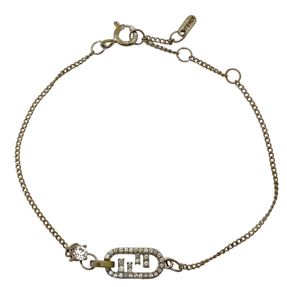 商品情報 【ブランド】 FENDI フェンディ 【商品名】 ブレスレット 【商品番号】 - 【カラー】 ゴールド/ラインストーン 【サイズ】 全長：15-19cm 【素材】 シルバー925 【付属品】 - 【ランク】 B（使用感有一般中古）...