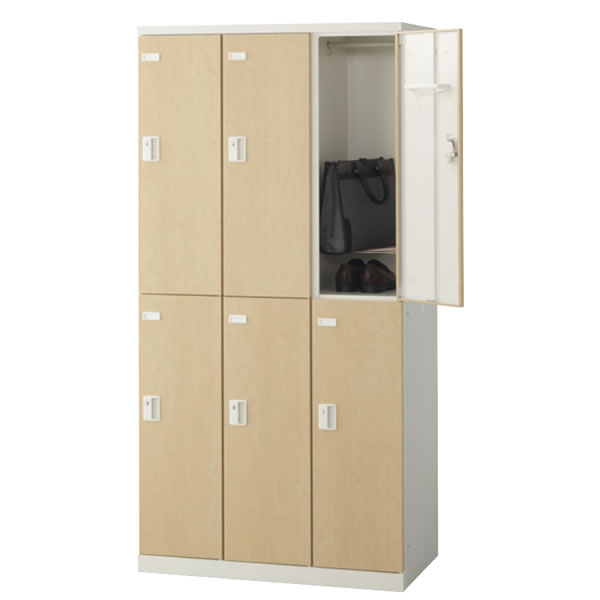 商品情報 商品名 SLBロッカー　木目扉タイプ　6人用　ボタン錠　幅900×奥行515×高さ1800mm【SLB□-6-B】 商品番号 SLB□-6-B 配送注意北海道・沖縄・離島などは別途追加送料が必要になります。 メーカー 生興・SEI...