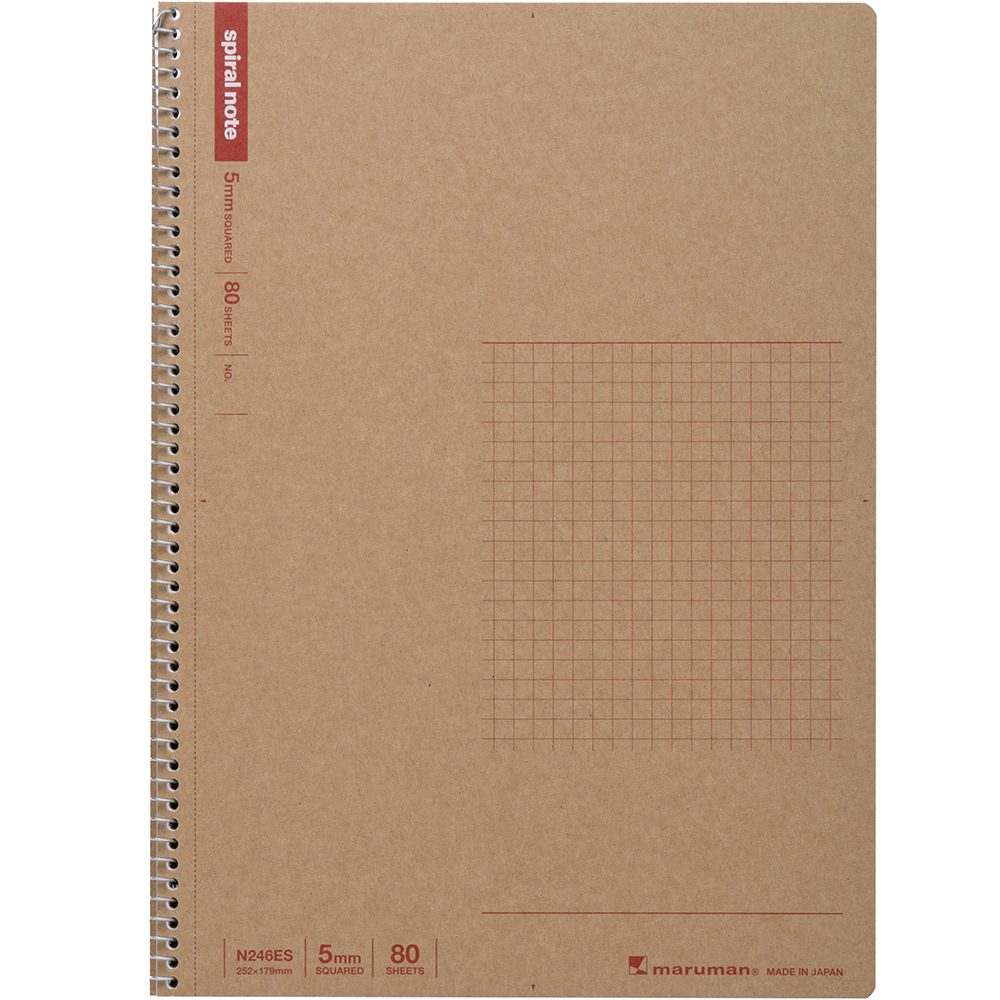マルマン　スパイラルノートベーシック　B5クラフト　5mm方眼罫　80枚&nbsp;◆主な特長NEW BASICスパイラルノート ベーシックは書きやすさ、使いやすさを追求した繰り返し使いたくなる新しい定番ノートです。◆商品仕様商品名スパイラ...