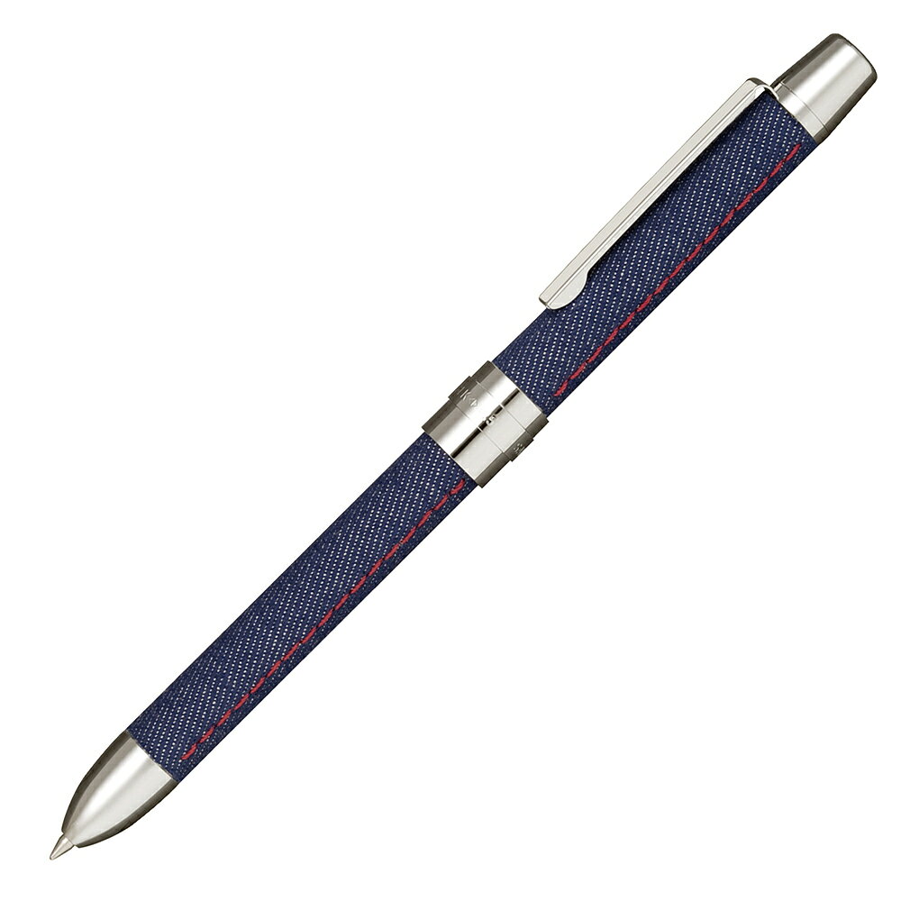 ●方 式：シャープペンシル/回転ノック式、ボールペン/回転式2色●芯 径：0.5mmHB●芯 色：油性ブラック・レッド●ボール径：0.7mm●蓋・胴：真鍮/デニム生地巻き●替芯（別売）：18-0103●本体サイズ：Φ13×140mm●本体重...