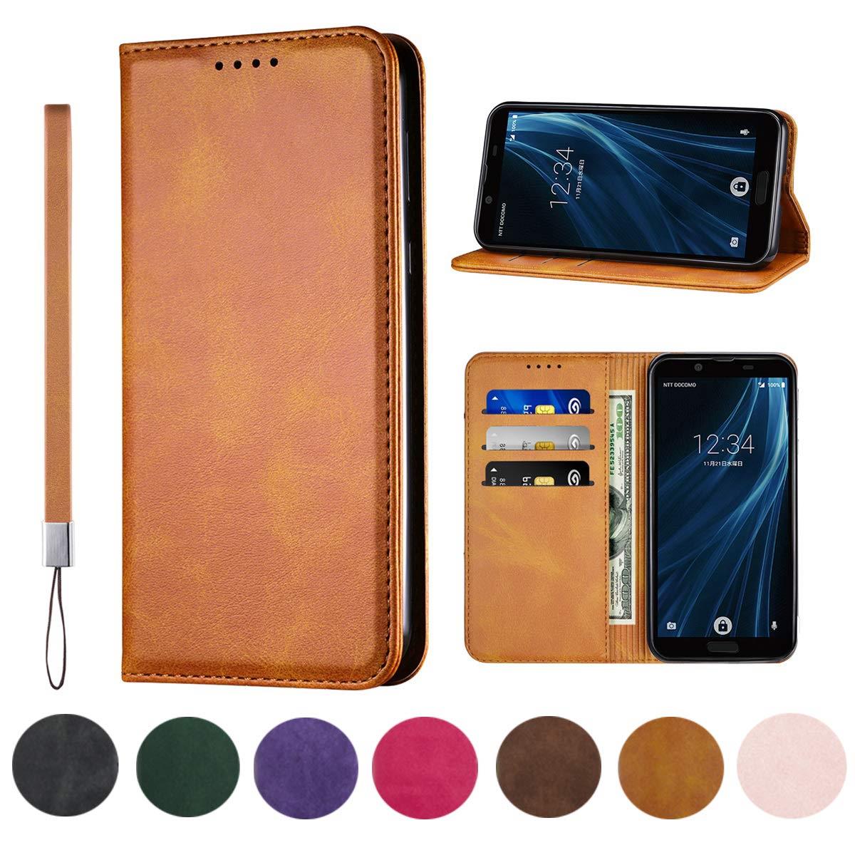 サイズ：6·AQUOS sense2 【SH-01L/SHV43/SH-M08】◆商品名：AQUOS Sense2 SH-01L ケース 手帳型 高質PUレザー Sense2 SH-01L カバー SH-01L/SH-M08/ SHV43 ...