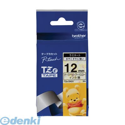 ●水やこすれに強い！ラミネートテープ黒字／ベビープーイエロー柄12mm幅×5m●入数：1巻●本体サイズ(mm)：W68×D88×H16●本体重量(g)：43●パッケージサイズ(mm)：W69×D155×H18●パッケージ重量(g)：48●J...