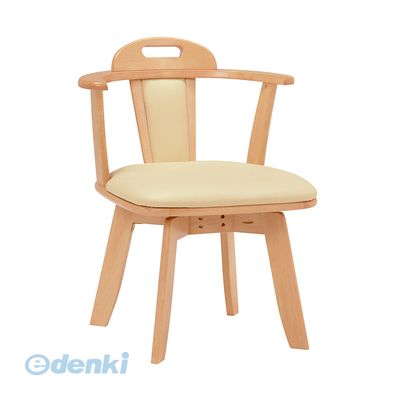 【商品説明】■シンプルなデザインでゆったり座れる回転式ダイニングチェアー。■商品サイズ（外寸）：(約)幅52.5×奥行53.5×高さ70.5×座面高42cm【内寸及び補足説明】■ 座面回転式■ 組立式【成分材質】主材:ラバーウッド　張地:P...