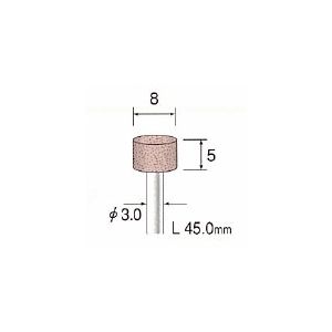 &nbsp; ミニター &nbsp; 03-3633-7181 女性にもおすすめ！●先端径：φ8●粒度：#120●シャンク径:φ3●最高回転数：66000●入り数：10●特長：一般研削に幅広く使用できます。●結合度：P、結合剤：V、砥粒：P...