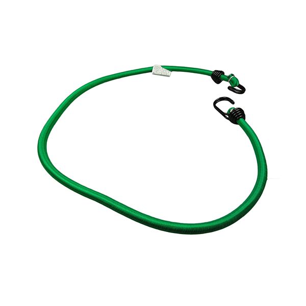 【用途】荷物の仮留め・固定。【機能・特徴】両端にフックの付いた丸ゴムです。フック取付なので、様々な所に簡単に取付可能です。【仕様】●サイズ：約90cm。●色：緑。●ポリプロピレン。●天然ゴム。●鉄。資材 運送資材 固定部材類似商品はこちら4...
