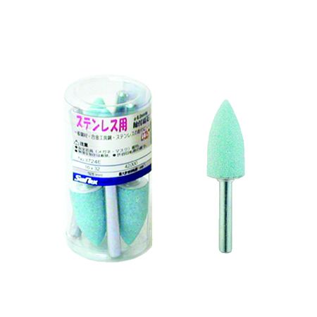 【商品説明】■回転工具に取付けて研削する砥石です。ステンレスの研削に適しています。■外径（mm）：16■高さ（mm）：32■軸径（mm）：6■砥材：WA材■粒度：＃60■形状：砲弾型■■最大許容回転数(min-1)：42000■先端工具49...