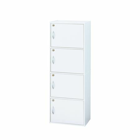 【商品説明】●組立式●W42×D29×H116cm●約16.5kg●扉内寸（4ヶ所）約W39.5×D26×d27cm　鍵8ヶ（全て共通）　●材質：プリント紙化粧繊維板●原産国：ベトナム●扉全てに鍵がついておりますので、大切なものの収納に最適...