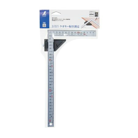シンワ測定0120-666-899【商品説明】●曲尺用ストッパーの高い突き当て部と重厚な厚手広巾でブレずに長いケガキ線が引けます。●材料端面と平行なケガキ線を長く引くことができます。●45°の斜め線が引けるので、巾木や額縁などの留め加工のケ...