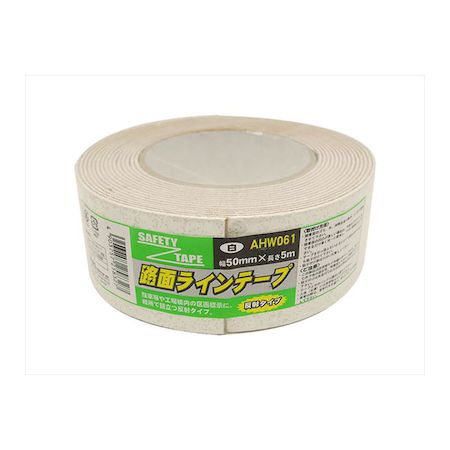 【商品説明】●反射タイプ●駐車場や工場構内の区画標示に。●暗所で目立つ反射タイプ。●カラー：白(反射)●幅(mm)：50●長さ(m)：5●合成ゴム系シート　ガラスビーズ（表面）　粘着剤：合成ゴム系粘着剤　はくり紙：紙類似商品はこちら和気産業...