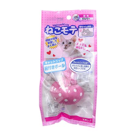 【商品説明】●ねこちゃんが大好きなキャットニップが入った羽根付きボール。●猫ちゃんとのスキンシップに。●退屈している時や運動させたい時に。●狩猟本能を刺激して、猫ちゃん大満足。●材質：羽毛、ポリエステル、キャットニップ●本体サイズ：W50m...