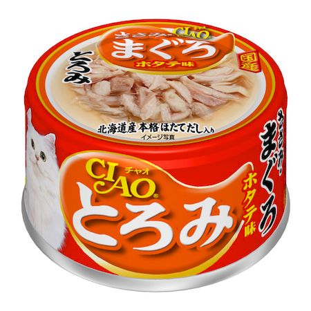 【商品説明】●具材とスープがよくからみあい、スープと一緒に煮込まれた素材は柔らかく食べやすい。●とりささみ・まぐろベースを本格ほたてだしで仕上げました。●原材料：鶏肉、まぐろ、ほたてエキス、糖類(オリゴ糖等)、植物性油脂、増粘剤(加工でん粉...