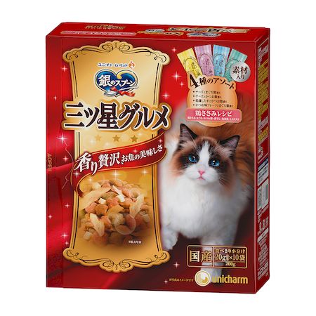【商品説明】●猫ちゃんが喜ぶお魚のおいしさがひと箱に4種類詰まった贅沢なおいしさ。(かつお味フレークとまぐろ節添え、乾燥しらすとかつお節添え、チーズとかつお節添え、チーズとまぐろ節添え)●カリッとしたかつお入り粒も入って、色々な食感が楽しめ...
