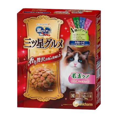 【商品説明】●香ばしく焼き上げた粒に贅沢な素材のうまみたっぷりでおいしく仕上げました。●猫ちゃんが喜ぶお魚のおいしさがひと箱に4種類詰まった贅沢なおいしさ。(まぐろ・たい味、まぐろ味にかつお節添え、かつお・ほたて味、かつお味にまぐろ節添え)...