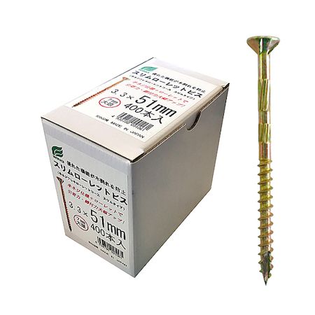 株式会社ウイング0794-82-1300【商品説明】●汎用細ビスと比べて強度に優れる太軸、十字穴の大きな大頭を採用（25mm〜51mm）。使い易さが際立ちます。●ビスの摩擦抵抗を大幅に低減するローレットがメッキを保護し、スムースで軽い打ち込...