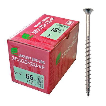 株式会社ウイング0794-82-1300【商品説明】●強度に優れる太軸の材料を使用。●サビに強いステンレスSUS304系を使用しているので、水周りや外回りなどへの施工にも安心。●用途を問わず使い易いラッパ頭。●堅木に使用される場合は下穴を空...
