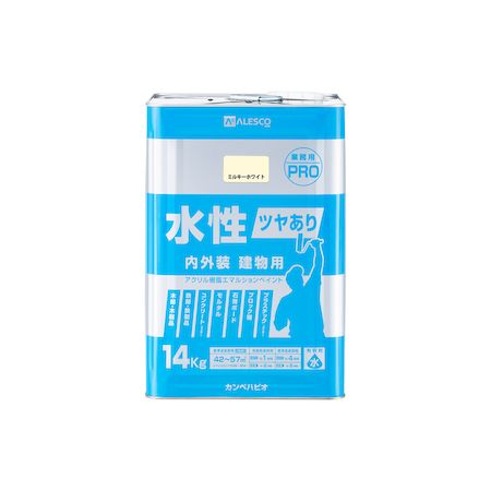 カンペハピオ0120-167-167【商品説明】●容量:14K●色:ミルキーホワイト●用途:■屋外・屋内コンクリート・モルタル壁：外壁・サンディング・ブロック塀・浴室・台所・洗面所・トイレ■木部・木製品：羽目板・板べい・雨戸・戸袋・ ドア・...