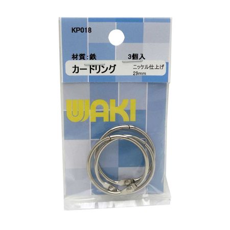 【商品説明】●カード、メモ、単語帳などの結束にお使いください。●取り付けは確実におこなって下さい●線径(mm)：2.4●サイズ（mm)：29●材質：鉄／ニッケル仕上げ●商品3個類似商品はこちら和気産業 4903757259485 KP021...