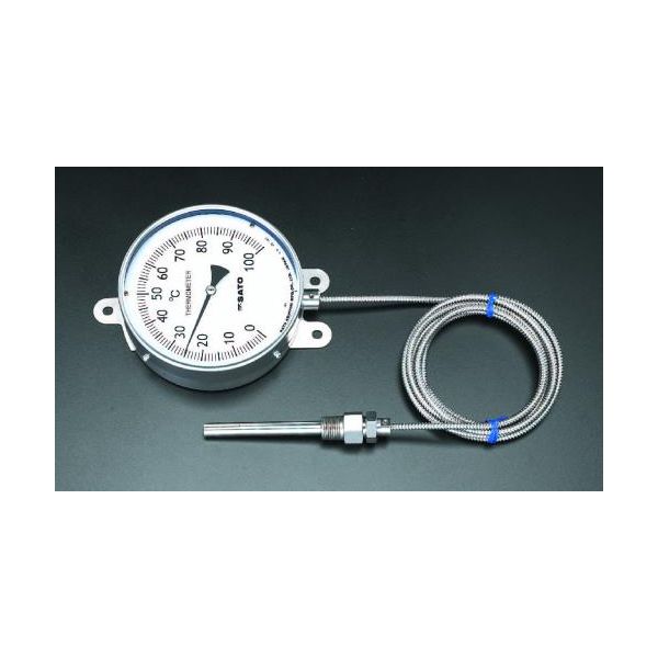 ●測定範囲…0〜100℃●目盛…1℃●ケース外径…154mm●ダイヤル径…150mm●液体封入式●感温部…φ12×100mm●リード長…3m●ねじ…PT1/2”●オールステンレス製(SUS304)●液体膨張式類似商品はこちら エスコ EA7...
