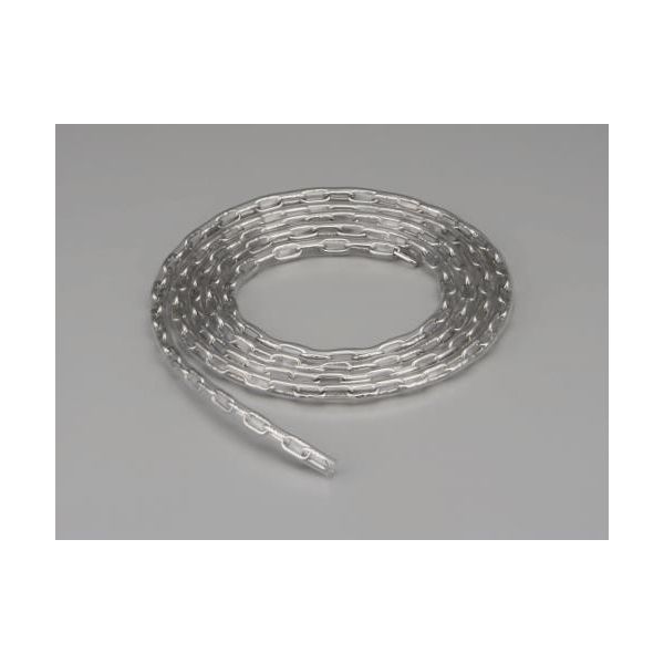 ●線径…5mm●長さ…2m●使用荷重…250kg●チェーン内寸…27×8mm●チューブカラー…透明(クリアー)●材質…チェーン：SUS304チューブ：PVC(ポリ塩化ビニールコンパウンド)●チューブ肉厚…1.3mm●チェーンと接する対象物に...