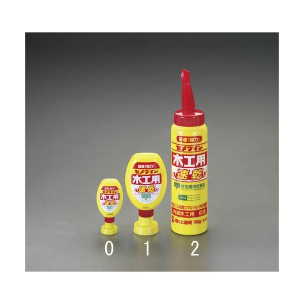 ●商品名…木工用速乾●水性・酢酸ビニル樹脂系エマルジョン接着剤●接着スピードはEA935NAシリーズと比べて約2倍。接着力、耐久性に優れています。●木工作・紙工作・手芸など幅広い用途に使えます。●乾燥すると透明になり、刃物を傷めず切削加工が...
