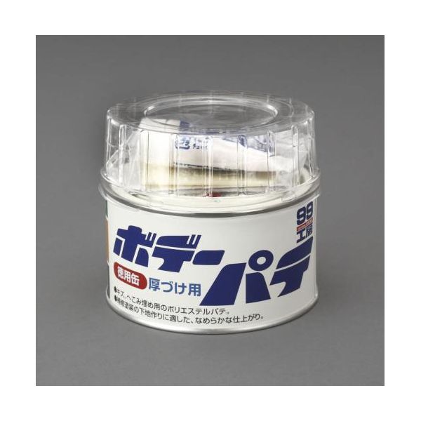 ●厚づけ用●内容量…主剤：400g、硬化剤：15g●キズ、へこみ埋め用のポリエステルパテ●ヘラ、攪拌棒付●全塗装色対応●硬化時間…約1時間(20℃)●可使時間…約10分(20℃)●パッケージ重量…580g●耐熱温度…90〜100℃●使用温度...