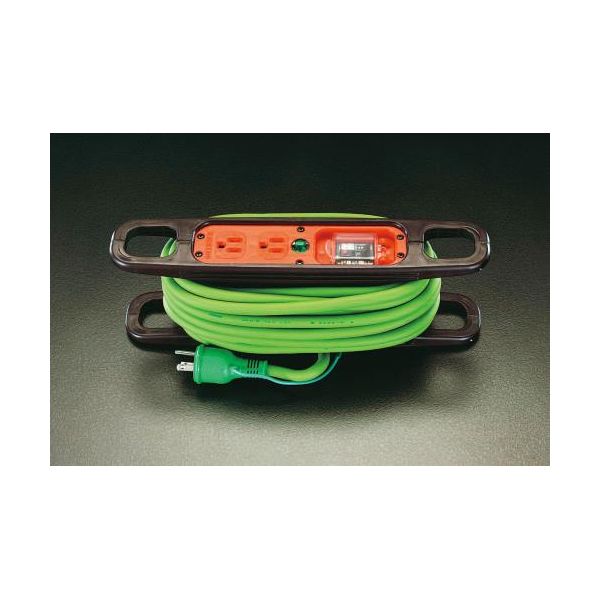 ●電線仕様…SVCT2mm2×3心●許容電流…22A（※ケーブルの能力値）●コンセント定格…接地2P・15A/125V●コンセント数…2個●コード長…10m●電源表示ランプ●全長…350mm●重量…2.3kg●漏電遮断器…過負荷短絡漏電保護...
