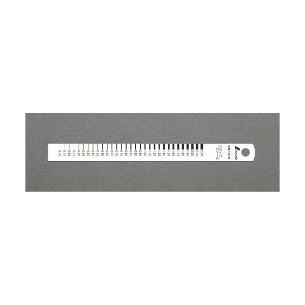 ●測定範囲…クラックスケール：0.10〜2.20mm、直尺目盛：0〜150mm●最小目盛…クラックスケール：0.10mm、直尺目盛：0.5mm●クラックスケール精度…±0.05mm●直尺目盛…上下ミリ表示●サイズ…15(W)×0.5(D)×...