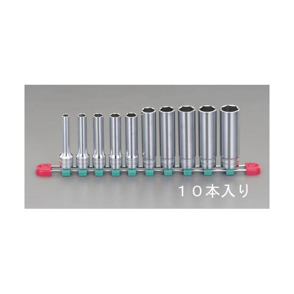 ●差込角…1/2”＜セット内容＞●ソケット(6角)…8・10・12・13・14・17・19・21・22・24mm●10点セット●外径…12〜32.5mm●全長…90〜100mm●ホルダー付●重量…1.8kg類似商品はこちら エスコ EA61...