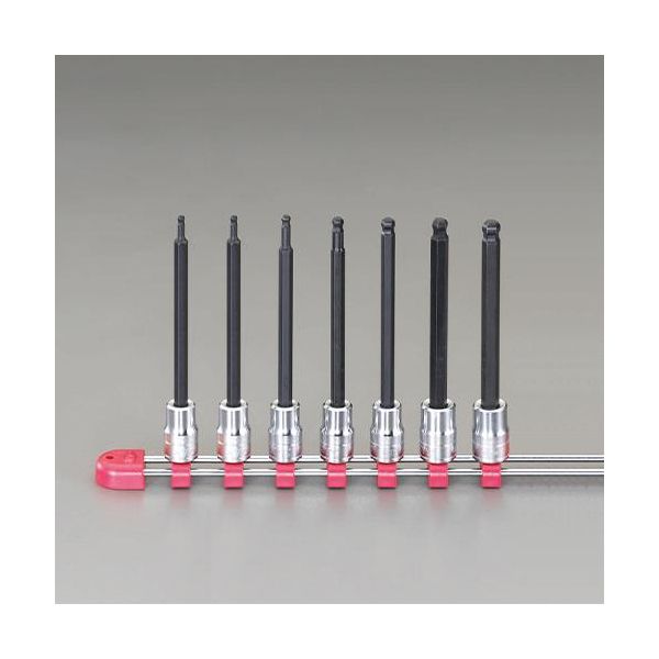 ●差込角…3/8”＜セット内容＞●ヘックスビットソケット…1/8”・9/64”・5/32”・3/16”・7/32”・1/4”・5/16”●7個セット●ホルダー付●ボールポイント付●全長…128mm●重量…580g類似商品はこちら エスコ E...