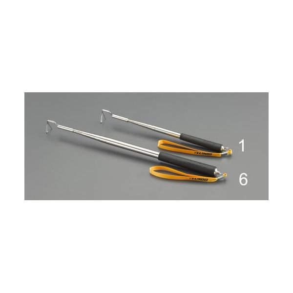 ●材質…フック部：鉄、シャフト部：ステンレス、グリップ：ゴム●全長…255mm〜1045mm●重量…100g●7段伸縮●ストラップ付●高所等に設置されている、非常灯のバッテリー点検作業に最適です。類似商品はこちら エスコ EA598ED-6...
