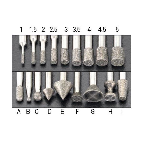●＜セット内容＞…18本組セット　・内面研削用(9本)：(刃径×刃長)：　1.0×3mm、1.5×4mm、2.0×4mm、2.5×5mm、　3.0×5mm、3.5×5mm、4.0×5mm、4.5×5mm、　5.0×5mm　・型研削用(9本)...
