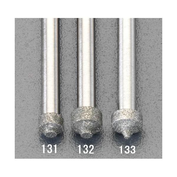 ●軸径…3.0mm●全長…50mm●粒度…＃140●最大回転数…88000rpm●直径×刃長…5.0×4.0mm●角度…R2.0類似商品はこちらエスコ EA819DJ-132 5.0x4.03,520円エスコ EA819DJ-131 4.0...