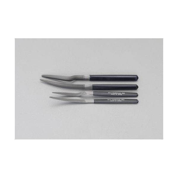 ●＜セット内容＞…4本組●半丸・クランク型（215×12×3.8mm）●半丸・クランク型（185×7.3×2.5mm）●半丸・舟型（215×12×3.8mm）●半丸・舟型（185×7.3×2.5mm）●粗さ…中目●材質…合金工具鋼(SKS-...