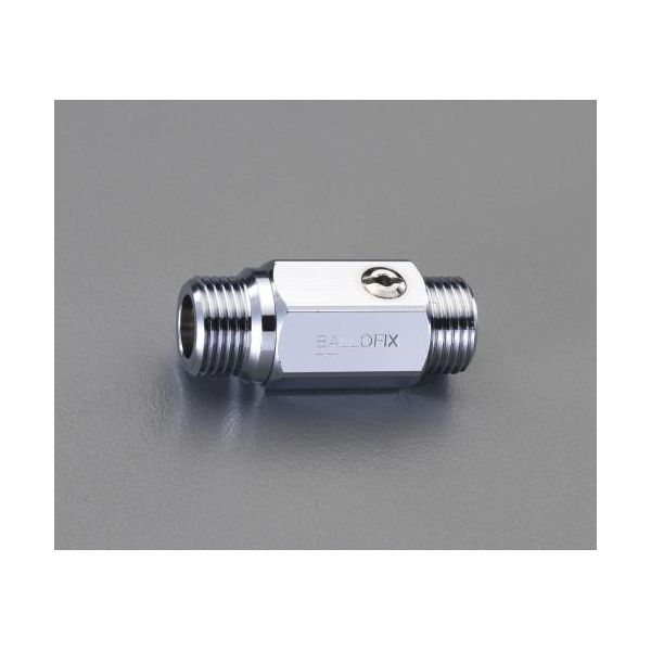 ●入口ねじ…R（PT）1/2”●出口ねじ…R（PT）1/2”●材質…本体：真鍮(クロムメッキ)●使用流体…水●最高圧力…1.0MPa(水圧)●六角穴径…3mm●使用温度…0〜100℃●狭い通路の配管に最適です。●ハンドルの代わりに六角レンチ...