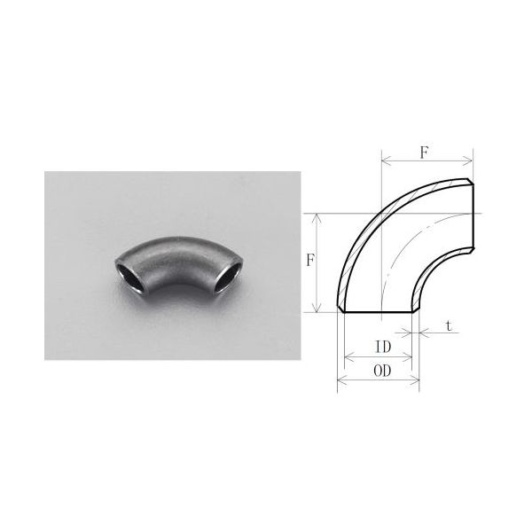 ●材質…SGP(配管用炭素鋼鋼管)●突合せ溶接式●呼…32(1・1/4)●外径（OD）…42.7mm●内径（ID）…35.7mm●厚み（t）…3.5mm●サイズ（F）…47.6mm●重量…約253g●最高圧力…25K●使用温度範囲…0〜35...