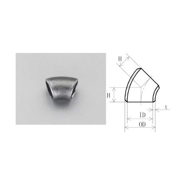 ●材質…SGP(配管用炭素鋼鋼管)●突合せ溶接式●呼…50(2)●外径（OD）…60.5mm●内径（ID）…52.9mm●厚み（t）…3.8mm●サイズ（H）…31.6mm●重量…約317.5g●最高圧力…25K●使用圧力範囲…0〜350℃...