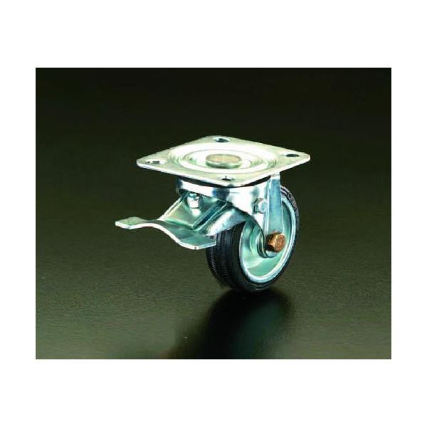 ●仕様…自在車輪（前ストッパー付き）●耐熱温度…-25〜80℃●材質…金具：スチール、車輪：ソリッドラバー●車輪径×幅…200×50mm●耐荷重…205kg●全高…235mm●ローラーベアリング●プレート取付け型●自在旋回部内にボールベアリ...
