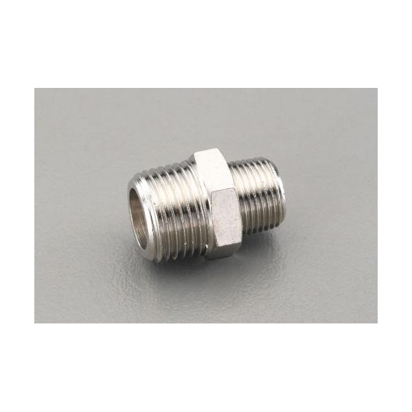 ●材質…真鍮（ニッケルメッキ）●最高使用圧力…0.8MPa●ねじ径…R（PT）1/4”×R（PT）3/8”●ねじ有効長…11×11.6mm●六角対辺…17mm●全長…26.6mm●重量…約23g類似商品はこちらエスコ EA141CD-113...
