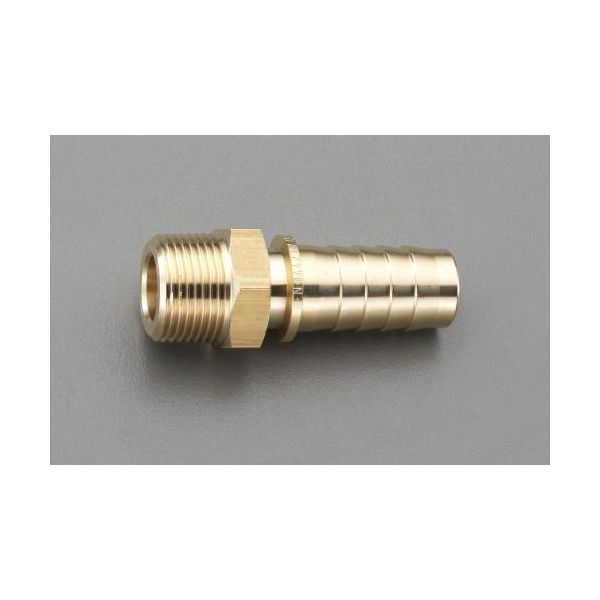●材質…真鍮●使用温度…蒸気：210℃以下、水：120℃以下●最高使用圧力…1.8MPa(18kgf/cm2）●ねじサイズ…R（PT）3/4”●適合ホース内径…19mm●全高…91mm●六角対辺…27mm●重量…約185g●適合クランプ…E...