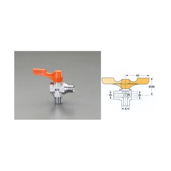 ●材質…真鍮●圧力…0.98MPa（10kgf/cm2）以下●温度…−10〜80℃（凍結箇所を除く）●使用流体…空気・水・油●取付ねじ（A）…R（PT）3/8”●取付ねじ（D）…G（PF）3/8”●サイズ（R）…φ6mm●重量…86g●アン...