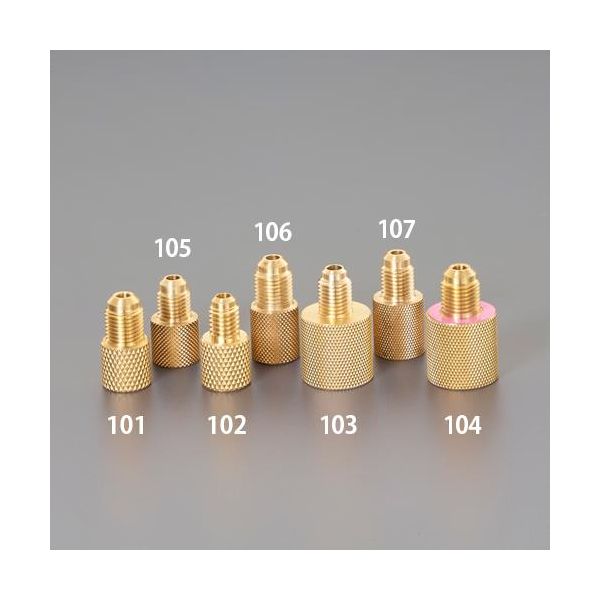 ●接続サイズ…メス：M10P1.5×オス：1/4”フレア（UNF7/16”-20）●材質…真鍮●重量…20g●ねじサイズとホースねじサイズが合わないときに便利です。●パッキンシールの手締めタイプで、取扱いが簡単です。●パッキン…ゴムパッキン...