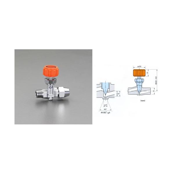 ●材質…真鍮（クロムメッキ仕上げ）●圧力…0.98MPa（10kgf/cm2）以下●温度…−10〜80℃（凍結箇所を除く）●使用流体…空気・水・油●取付ねじ（A）…R(PT)1/8”●銅管外径…6mm●重量…85g●銅管用フレアー式●ストレ...
